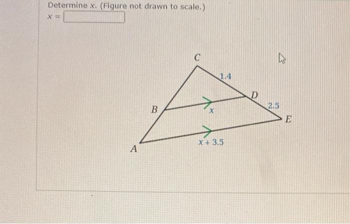 Solved Determine x. (Fiqure not drawn to scale.) | Chegg.com