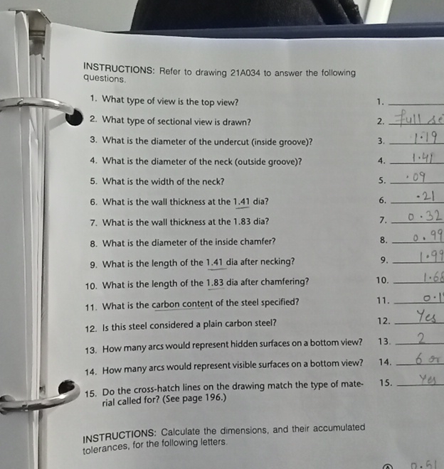 Solved INSTRUCTIONS: Refer to drawing 21A034 ﻿to answer the | Chegg.com