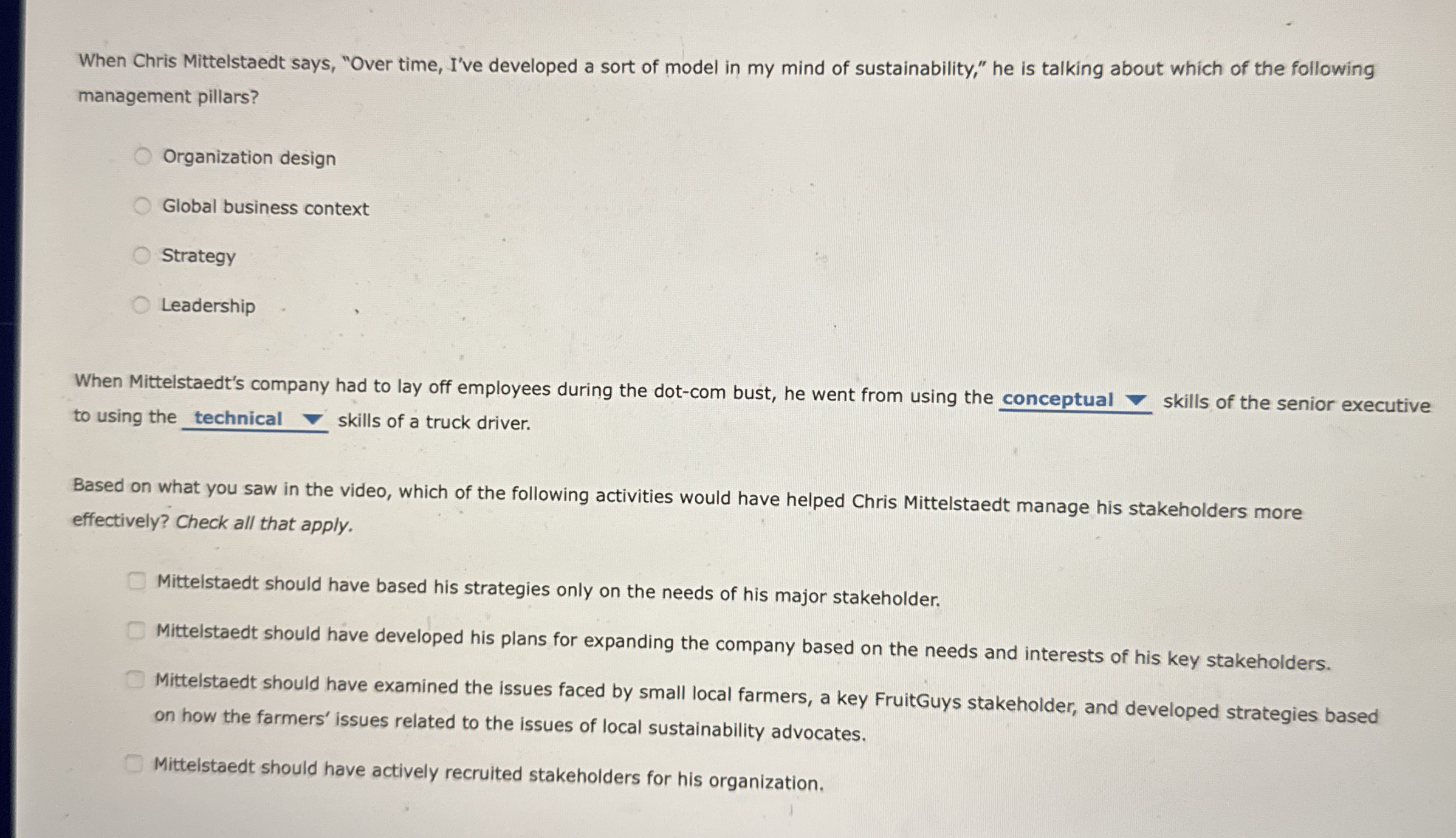 Solved When Chris Mittelstaedt says, "Over time, I've | Chegg.com