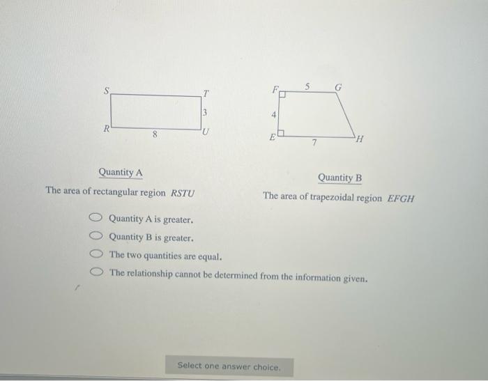 Solved Quantity A Quantity B The area of rectangular region | Chegg.com