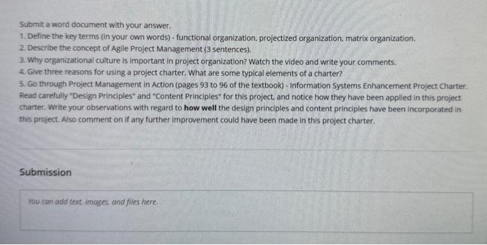 Solved Submit a word document with your answer. 1. Define | Chegg.com