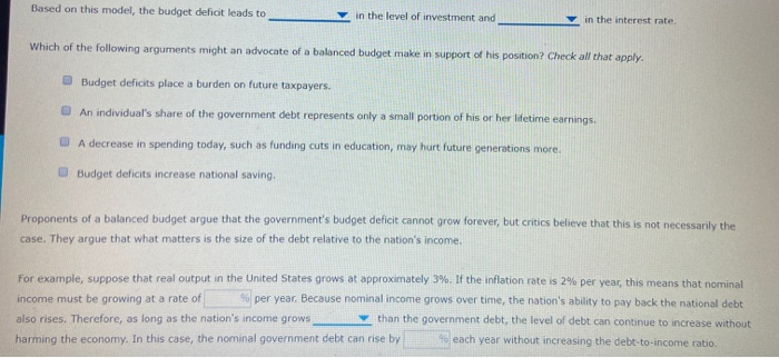 Solved 5. Impact of budget deficits The following graph | Chegg.com
