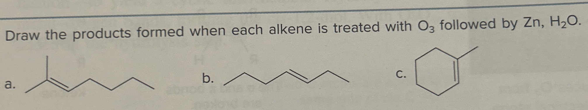 Solved Draw the products formed when each alkene is treated | Chegg.com