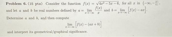 Solved Problem 6. (15 pts) Consider the function | Chegg.com