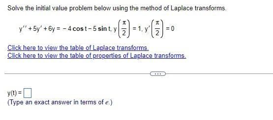 Solved Solve the initial value problem below using the | Chegg.com