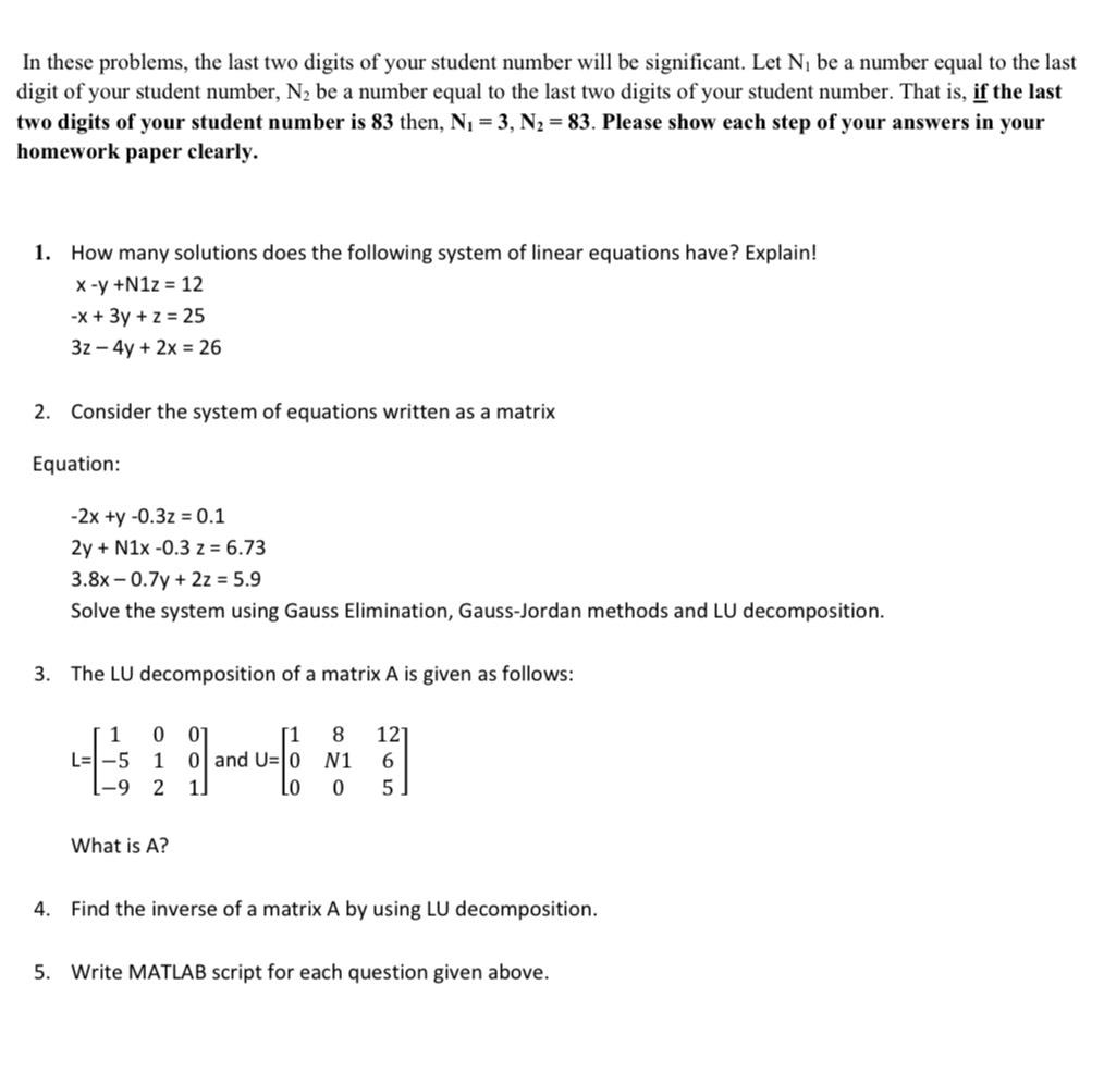Solved In these problems, the last two digits of your | Chegg.com