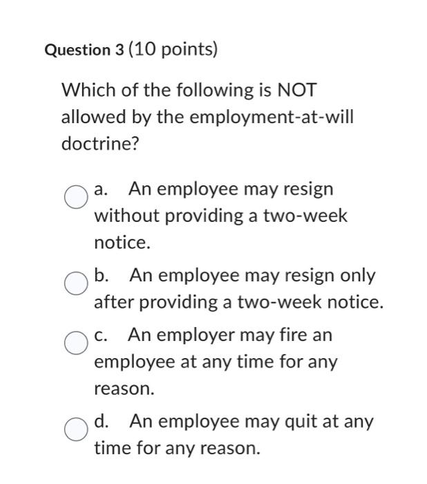 Solved Question 3 (10 points) Which of the following is NOT | Chegg.com