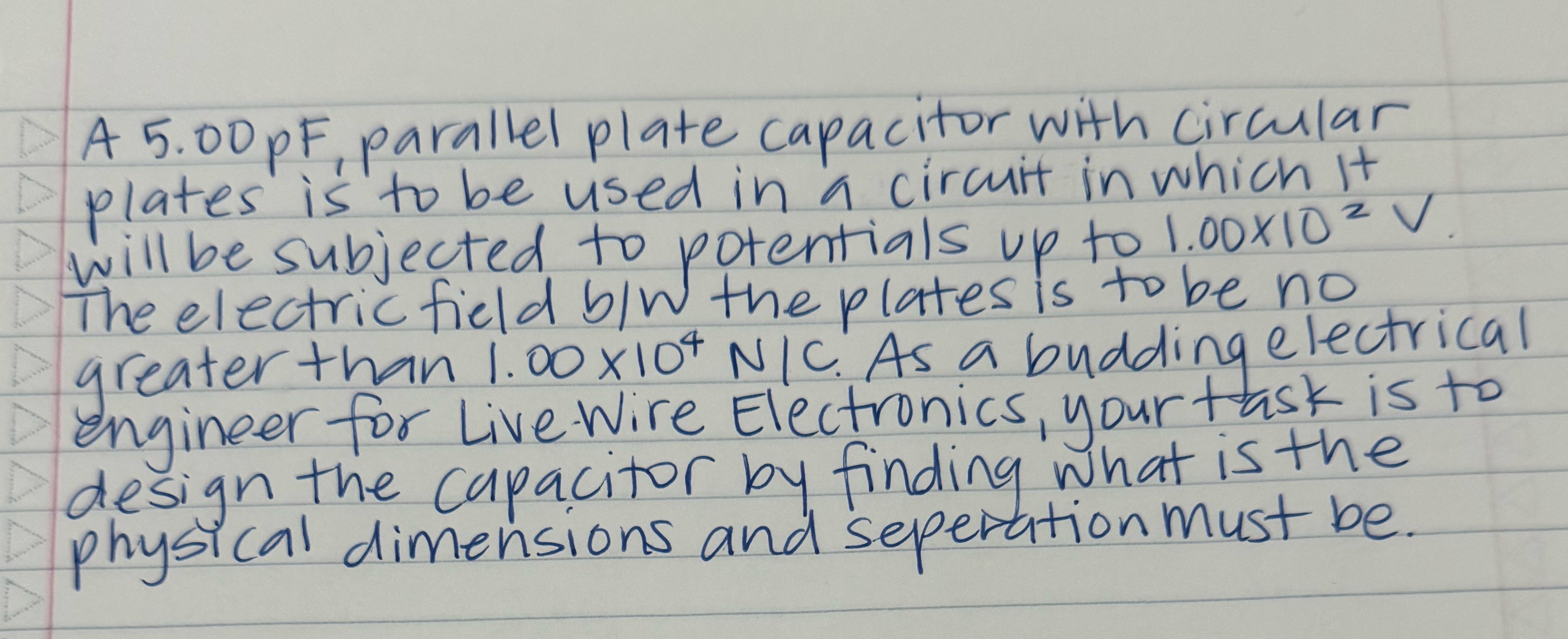 Solved A 5.00pF, ﻿parallel plate capacitor with circular | Chegg.com