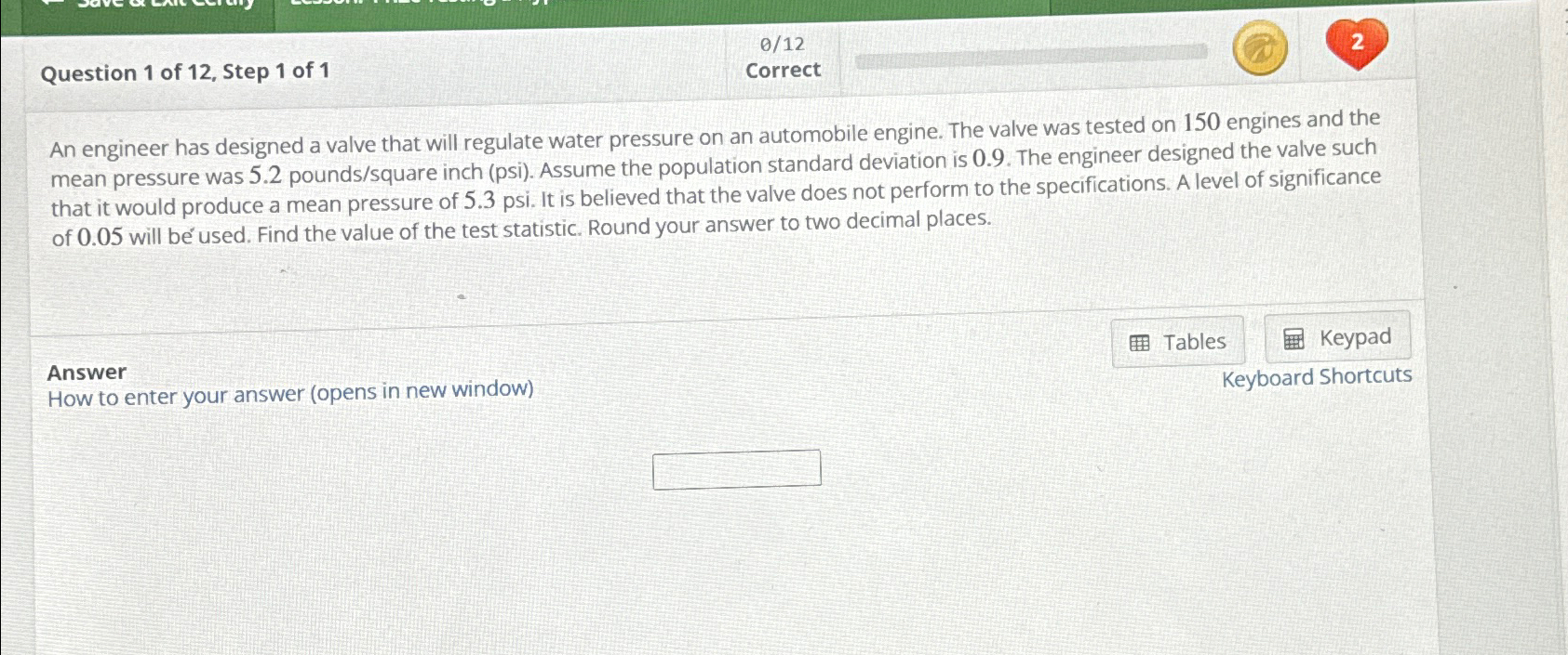Solved Question 1 ﻿of 12, ﻿Step 1 ﻿of 1012Correct2An | Chegg.com
