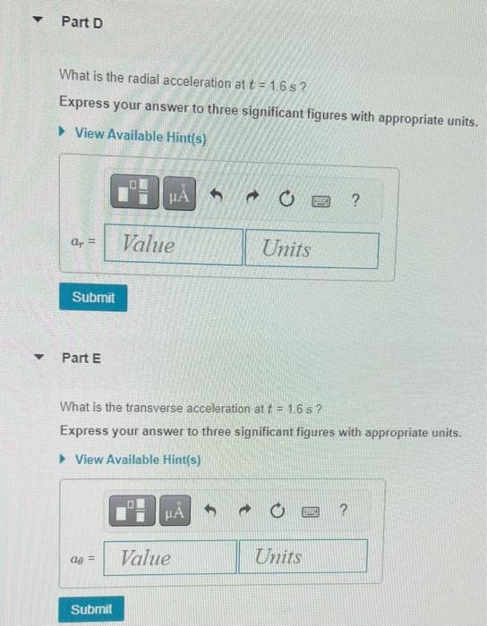 Solved Learning Goal: To calculate the radial and transverse | Chegg.com