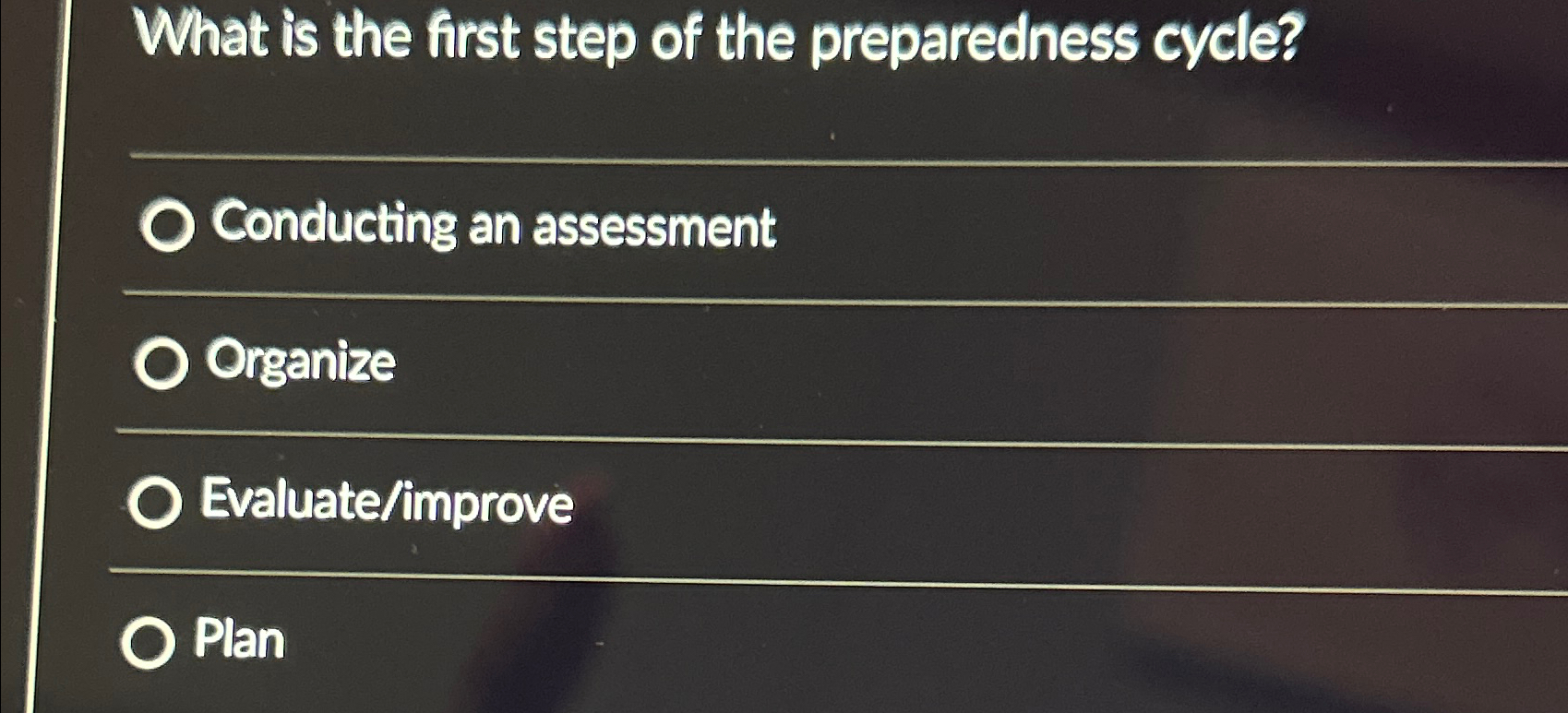 Solved What is the first step of the preparedness | Chegg.com