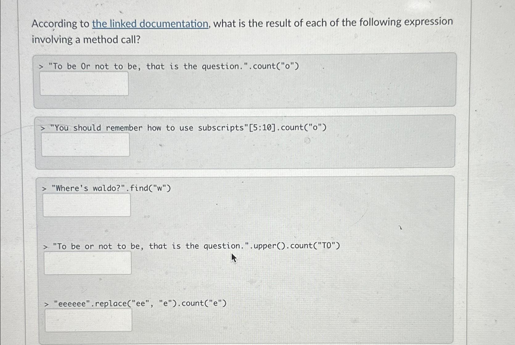 Solved According to the linked documentation, what is the | Chegg.com