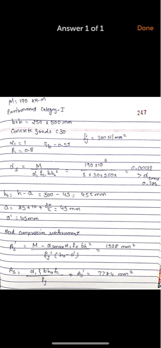Solved 5 Known: Rectangle column bxh=400x500mm, the design | Chegg.com
