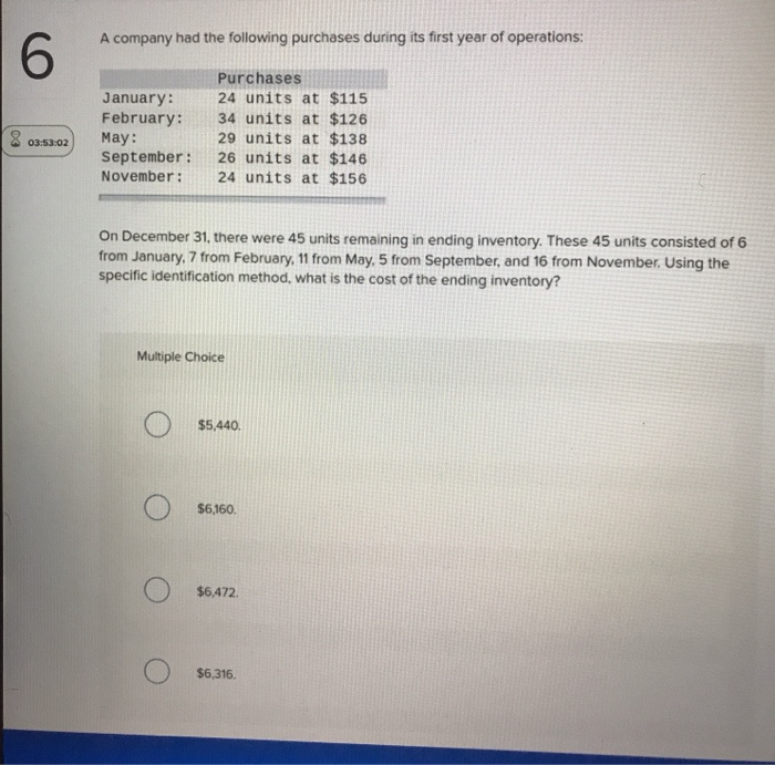 Solved A company had the following purchases during its | Chegg.com