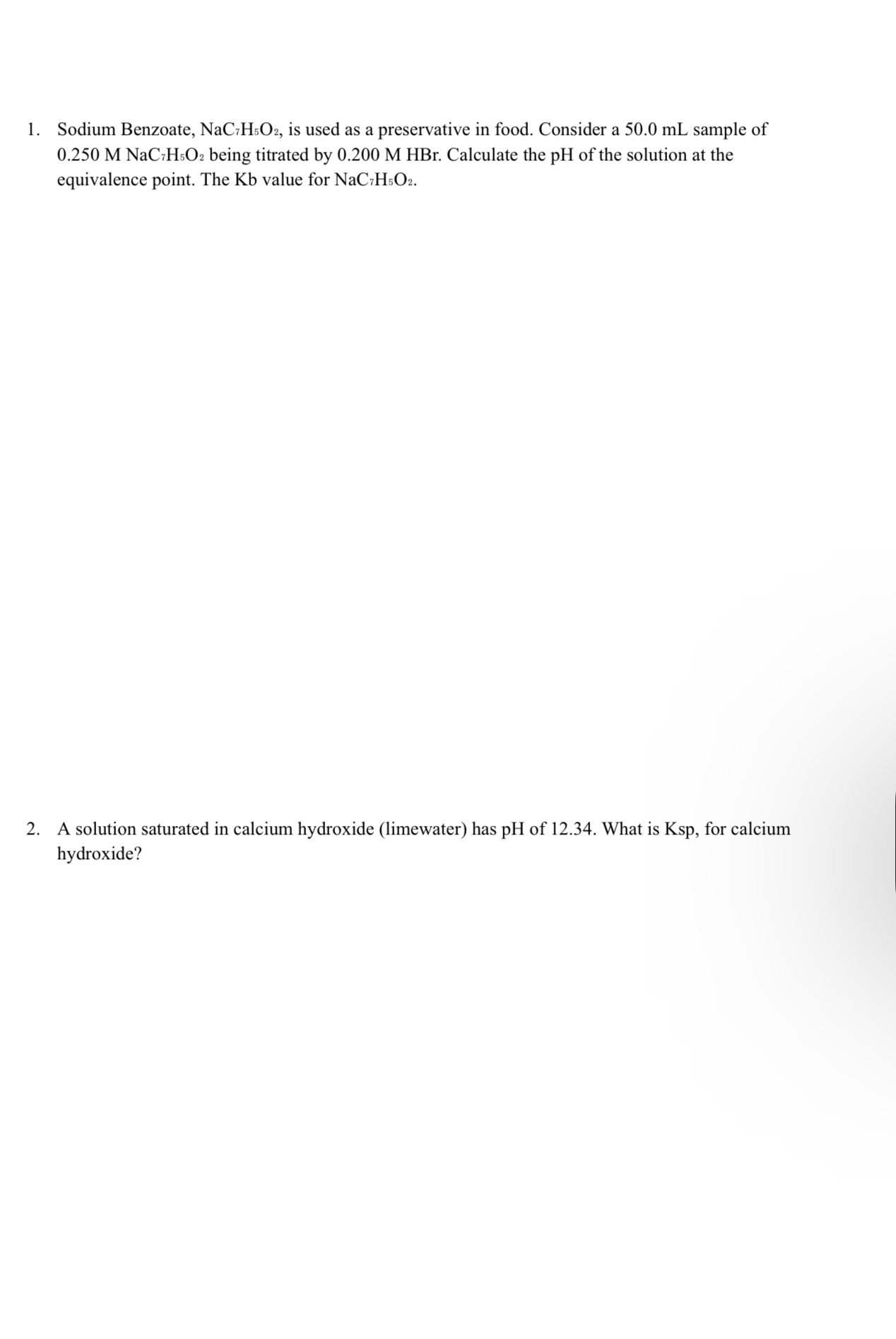 Solved Help me solve questions one and two step-by-step show | Chegg.com