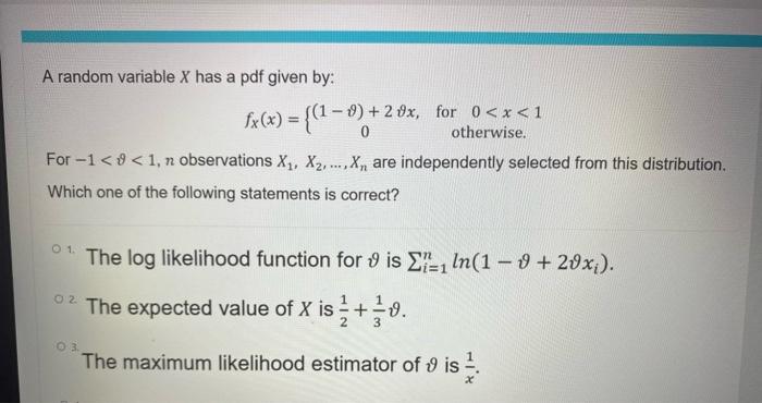 Solved A random variable X has a pdf given by: | Chegg.com