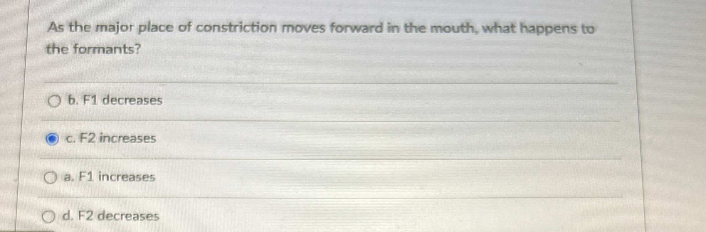 Solved As the major place of constriction moves forward in | Chegg.com