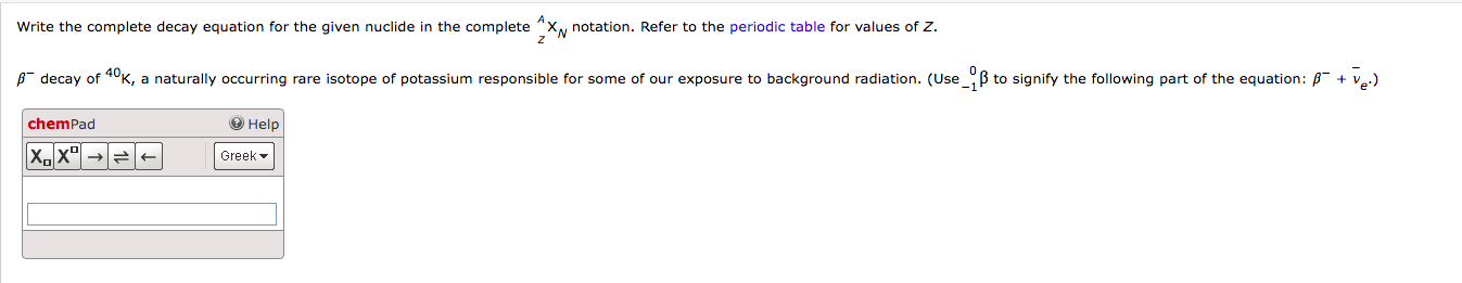 Solved Write the complete decay equation for the given | Chegg.com