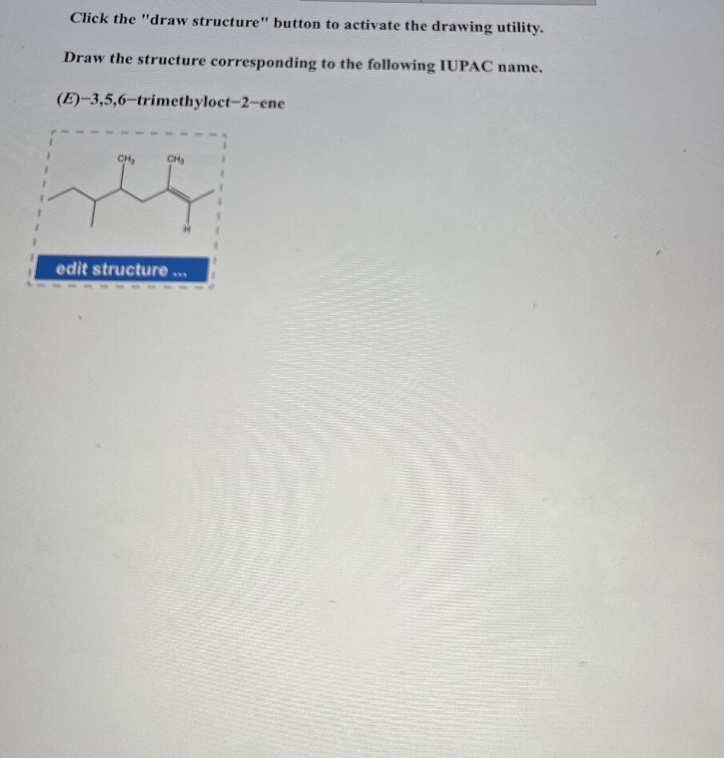 Solved Click the "draw structure" button to activate the | Chegg.com