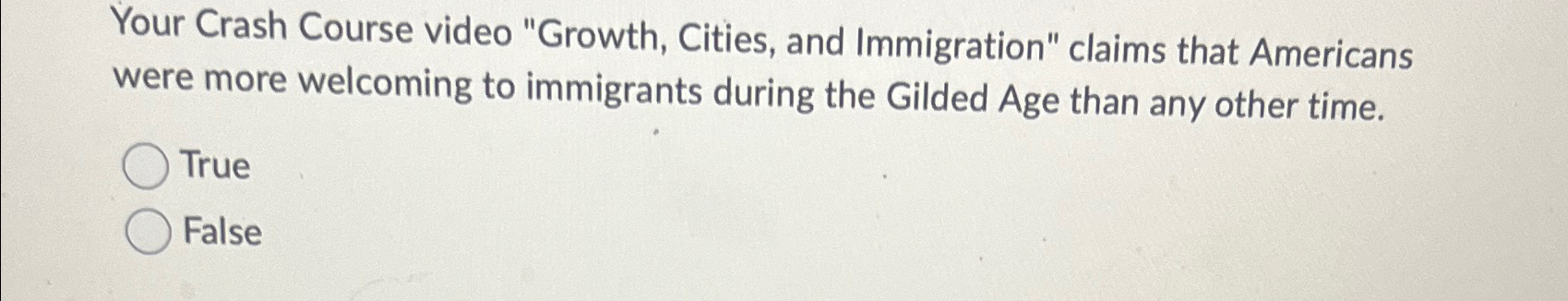 Solved Your Crash Course video "Growth, Cities, and | Chegg.com