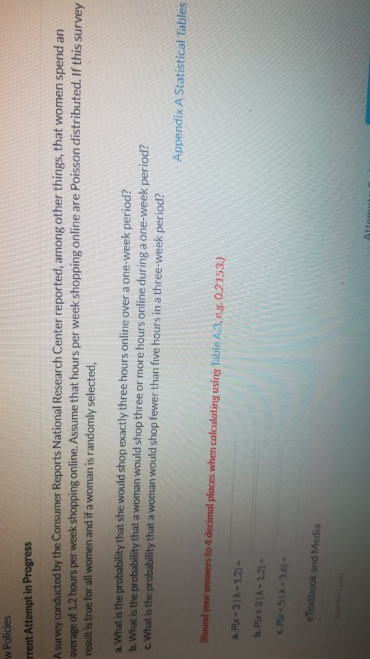 Solved w Policies rrent Attempt in Progress A survey | Chegg.com