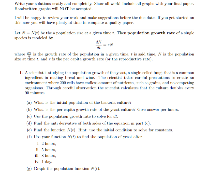 Solved Write your solutions neatly and completely. Show all | Chegg.com