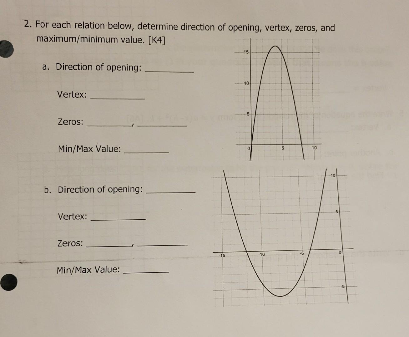 Solved For each relation below, determine direction of | Chegg.com