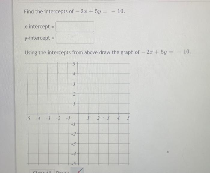 Solved Intercepts Determine the intercepts of the graph | Chegg.com