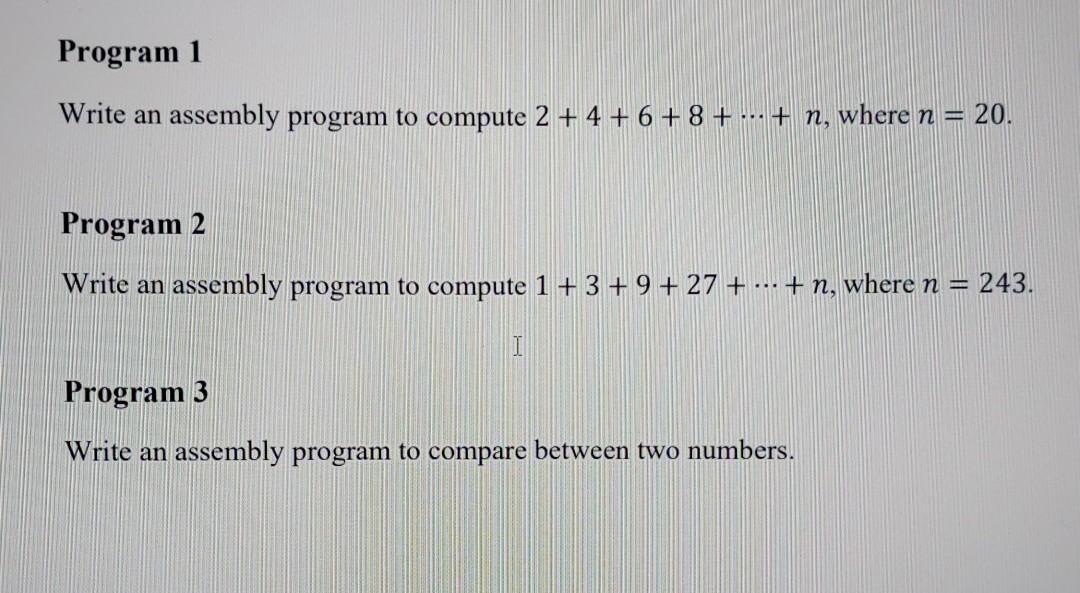 Solved Program 1 Write an assembly program to compute 2 + 4 | Chegg.com