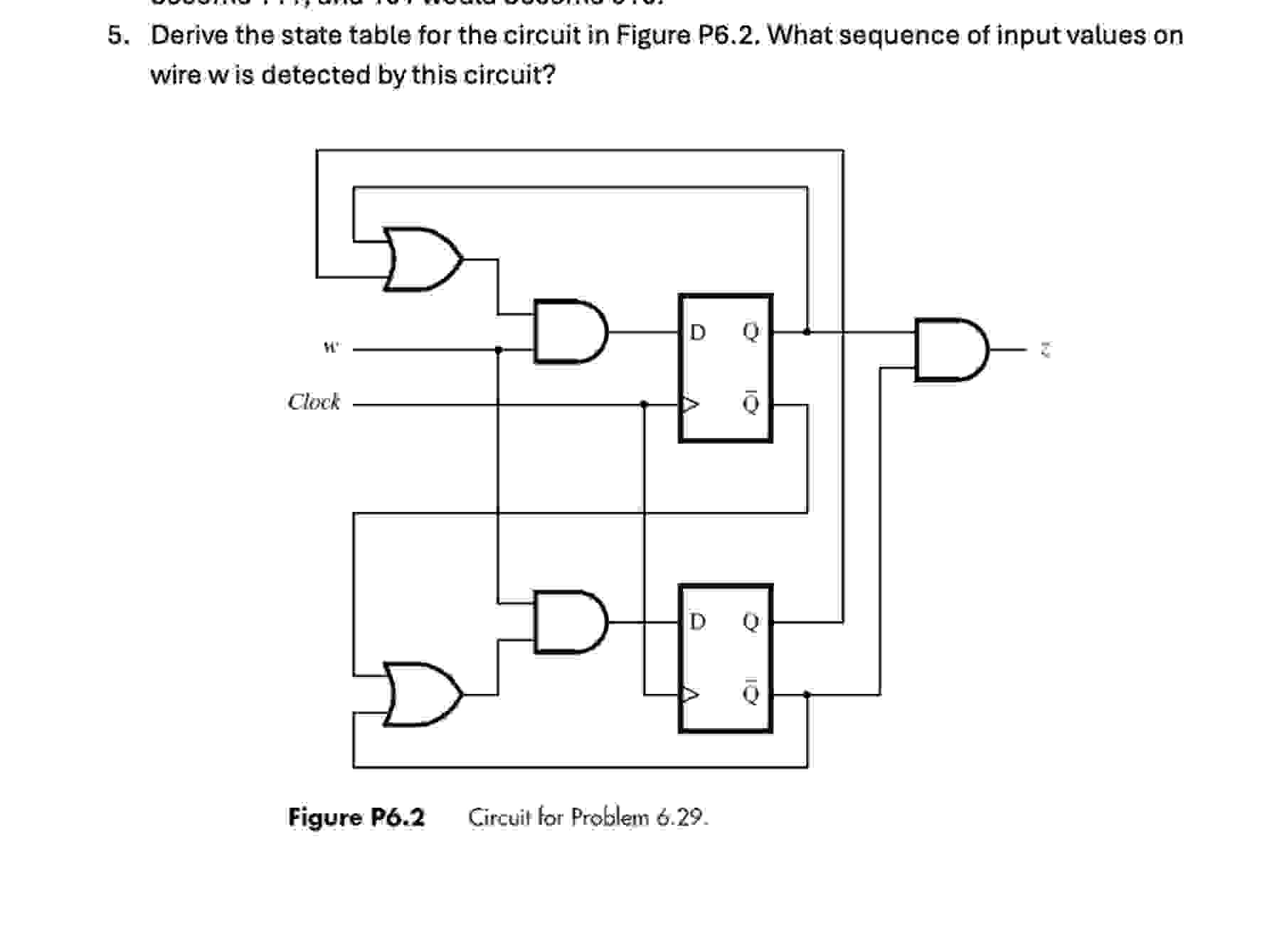 Solved Derive the state table for the circuit in Figure | Chegg.com