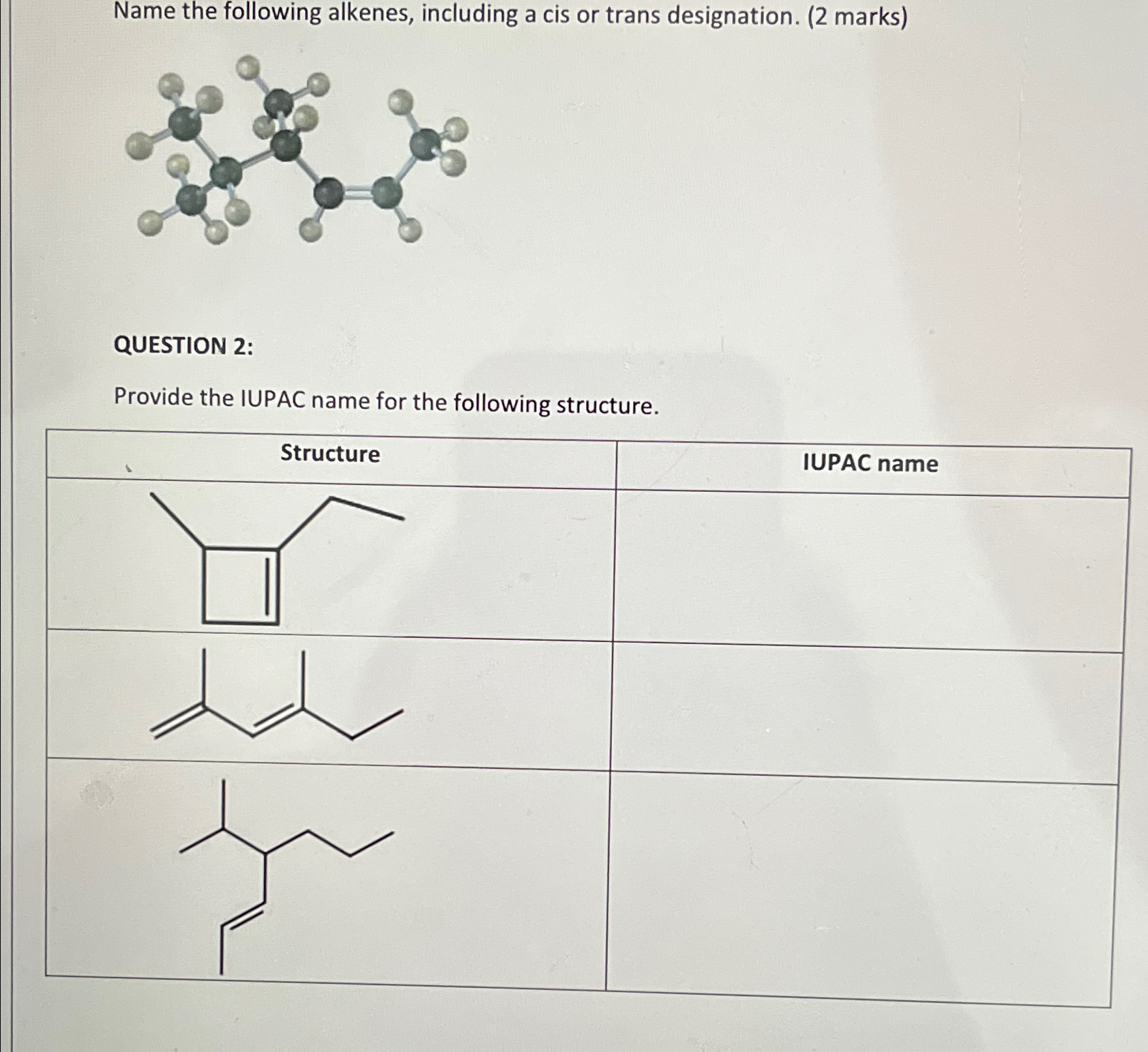 Solved How to solve Name the following alkenes, including a | Chegg.com