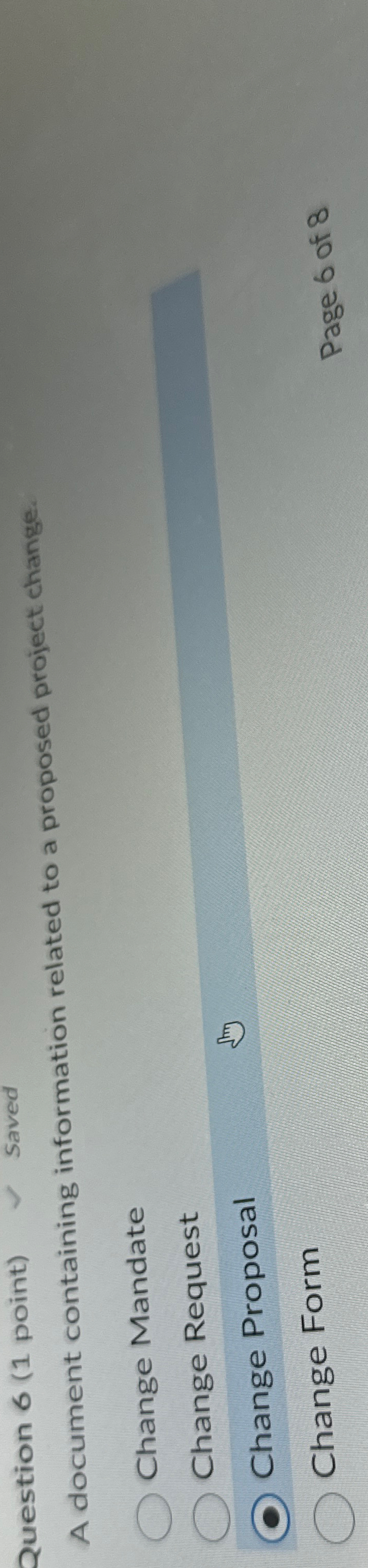 Solved Question 6 (1 ﻿point)SavedA document containing | Chegg.com
