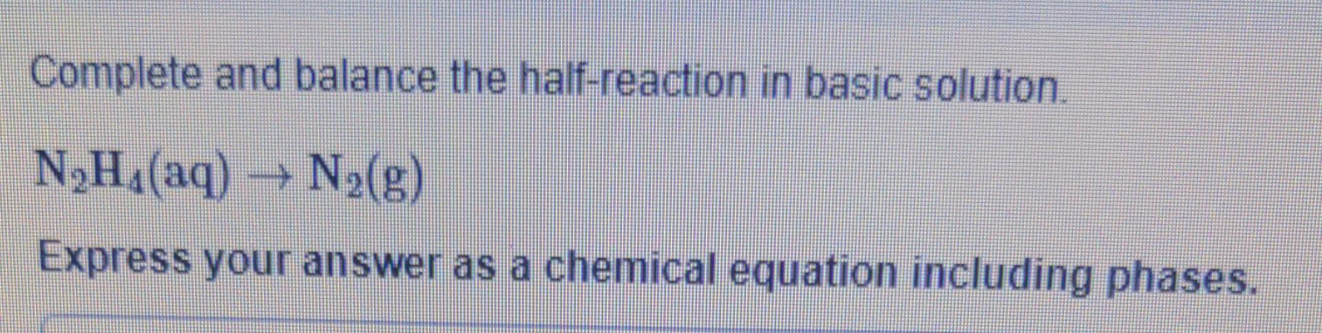 Solved Complete and balance the half-reaction in basic | Chegg.com