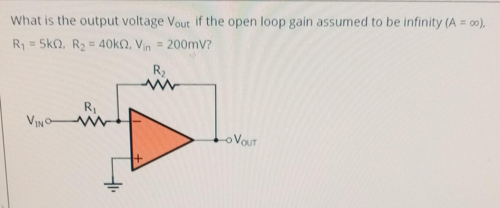 Solved What is the output voltage Vout if the open loop gain | Chegg.com