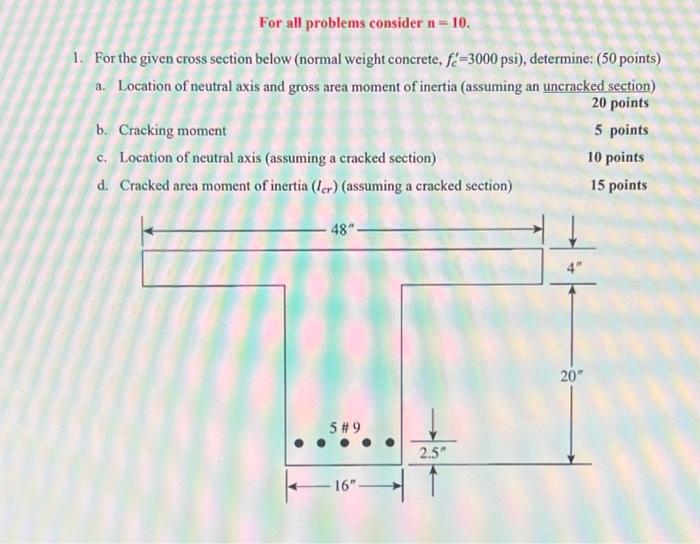 Solved For all problems consider n=10. 1. For the given | Chegg.com