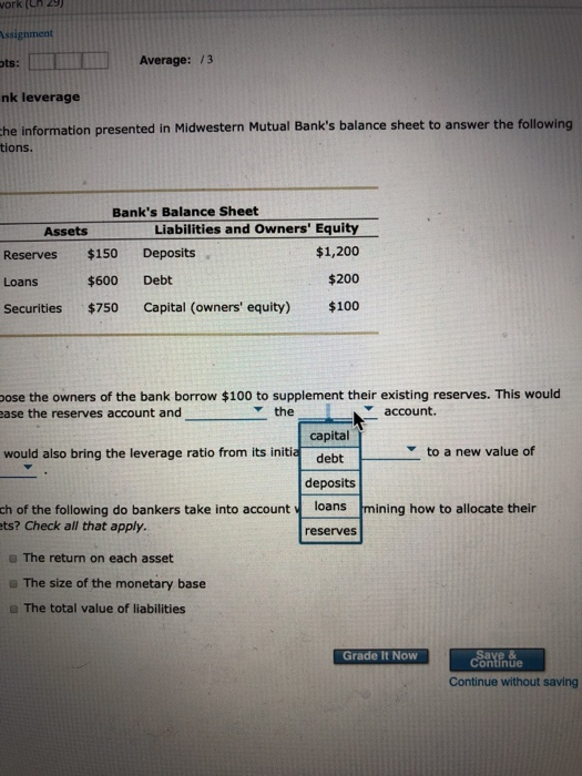 Solved 9. Bank leverage Use the information presented in | Chegg.com