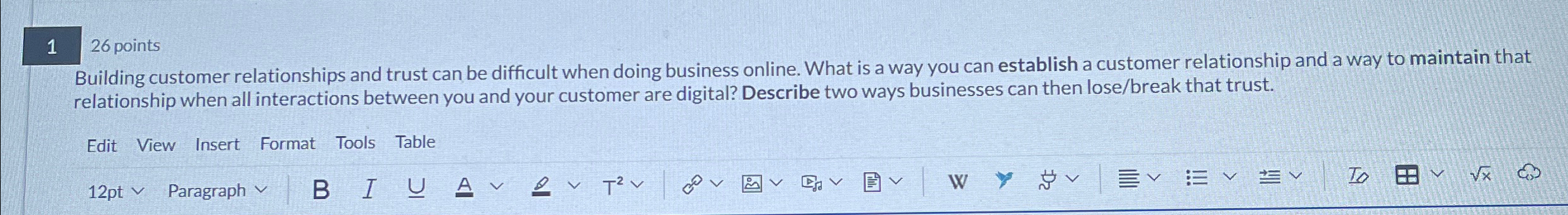 Solved 126 ﻿pointsBuilding customer relationships and trust | Chegg.com