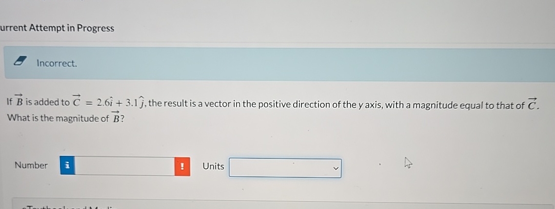 Solved urrent Attempt in Progressθ ﻿Incorrect.If vec(B) ﻿is | Chegg.com