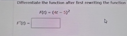 Solved Differentiate the function after first rewriting the | Chegg.com