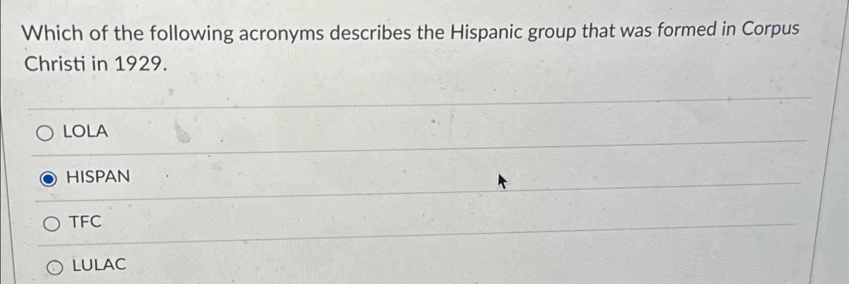 Solved Which of the following acronyms describes the | Chegg.com