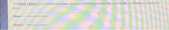 The Blank 1 Blank 2 is a question and answer dialogue | Chegg.com