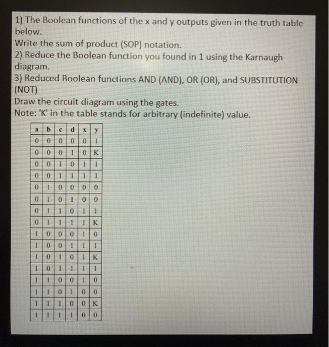 Solved 1 The Boolean Functions Of The X And Y Outputs Gi 0607