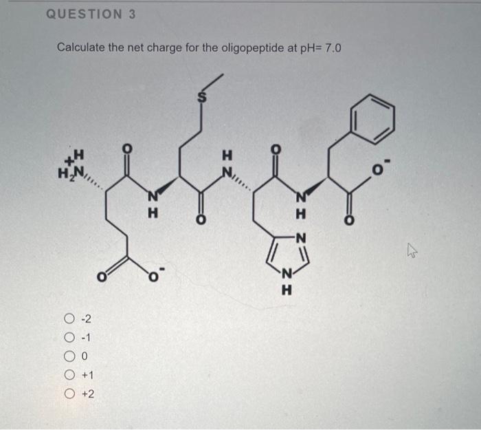 Solved Calculate the net charge for the oligopeptide at | Chegg.com