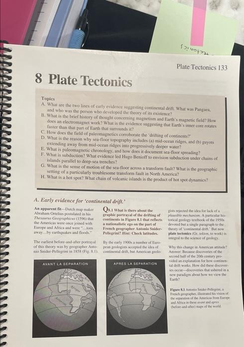 Plate Tectonics 8 Plate Tectonics Topics What the | Chegg.com