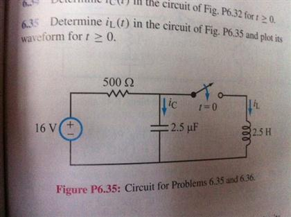 Solved Determine iL(t) in the circuit of Fig. P6.35 and plot | Chegg.com
