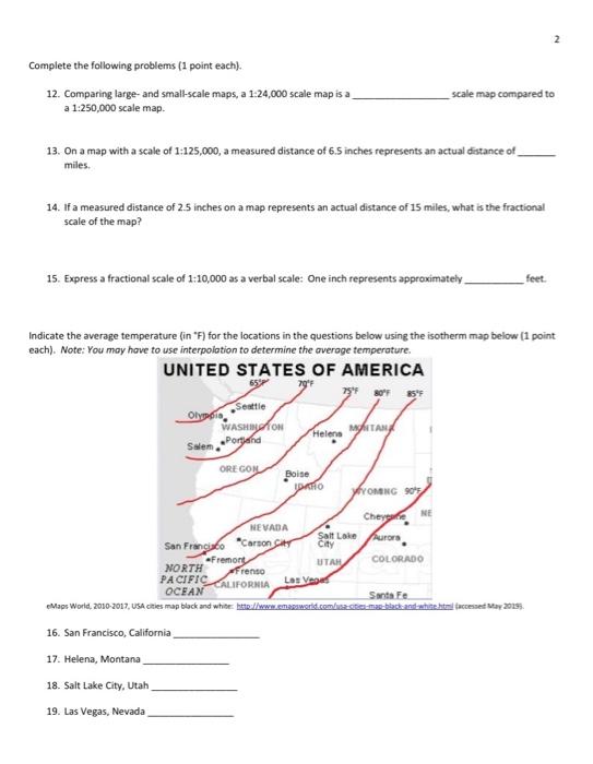 Solved Complete the following problems (1 point each). 12. | Chegg.com