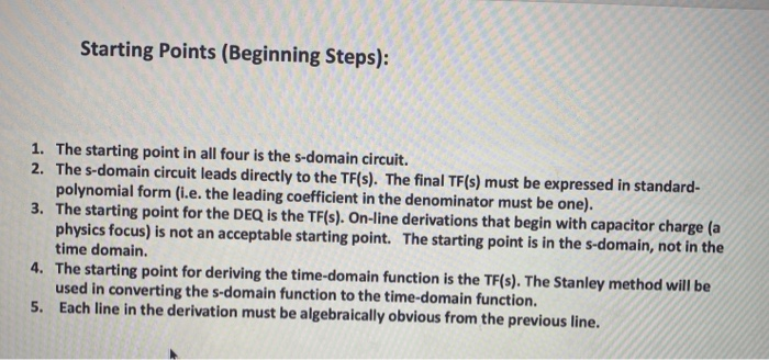 Starting points (Beginning Steps): 1. The starting | Chegg.com