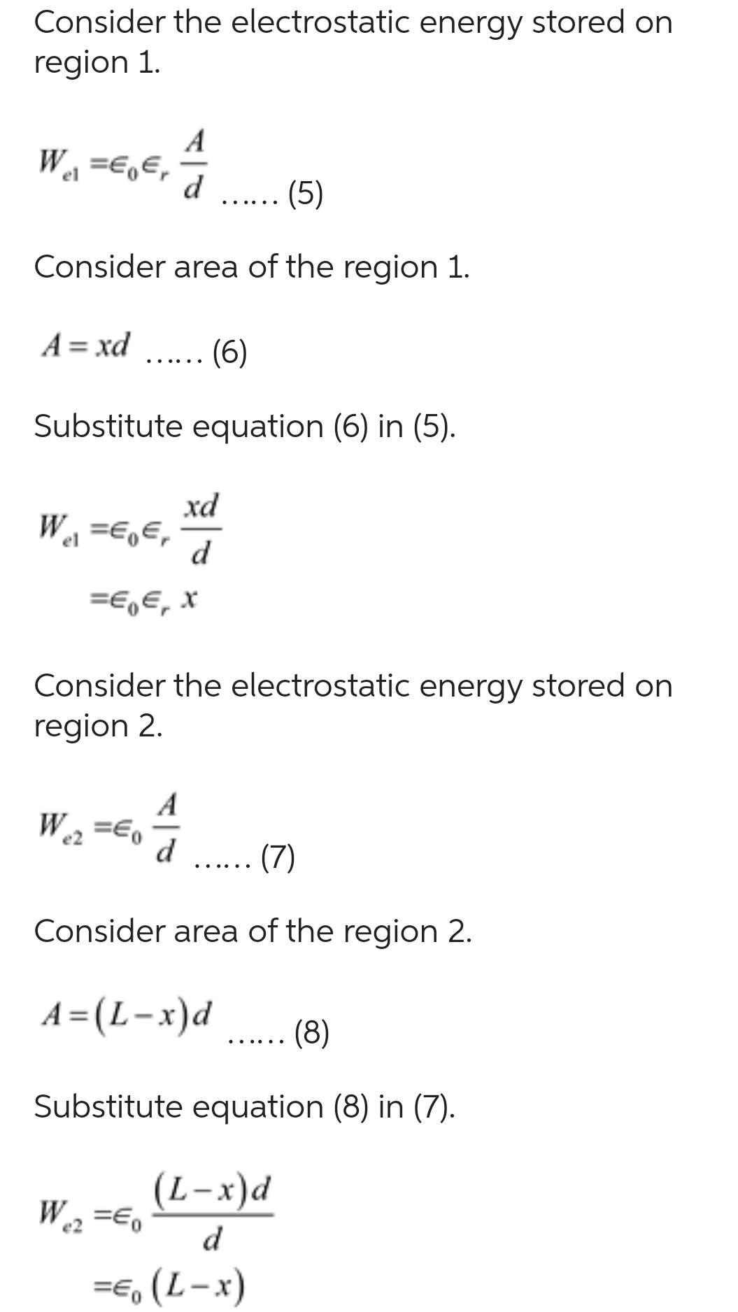 Solved Consider the electrostatic energy stored on region | Chegg.com