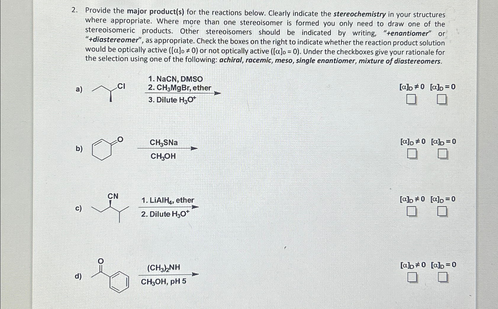 Solved Provide the major product(s) ﻿for the reactions | Chegg.com