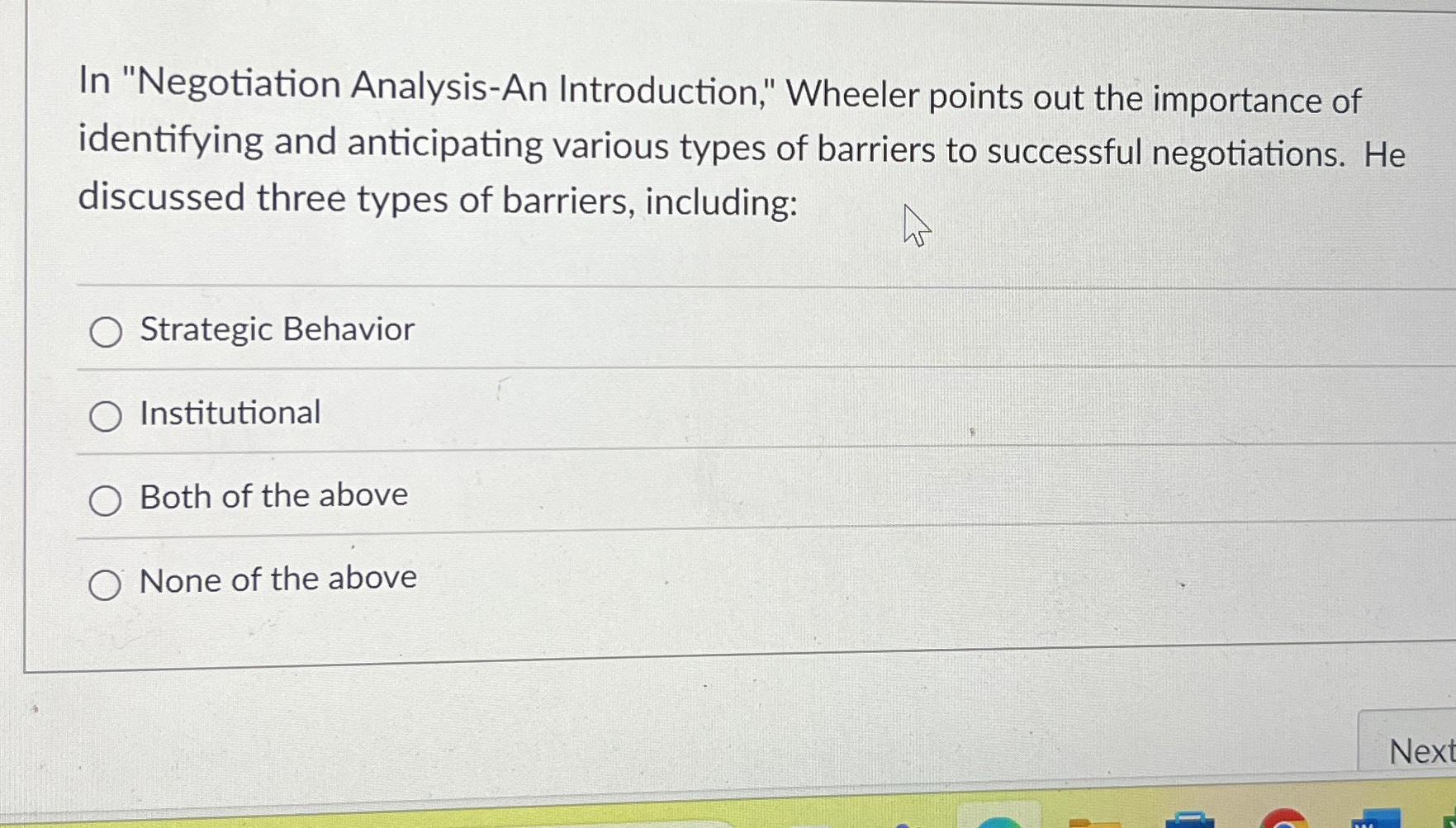 Solved In "Negotiation Analysis-An Introduction," Wheeler | Chegg.com